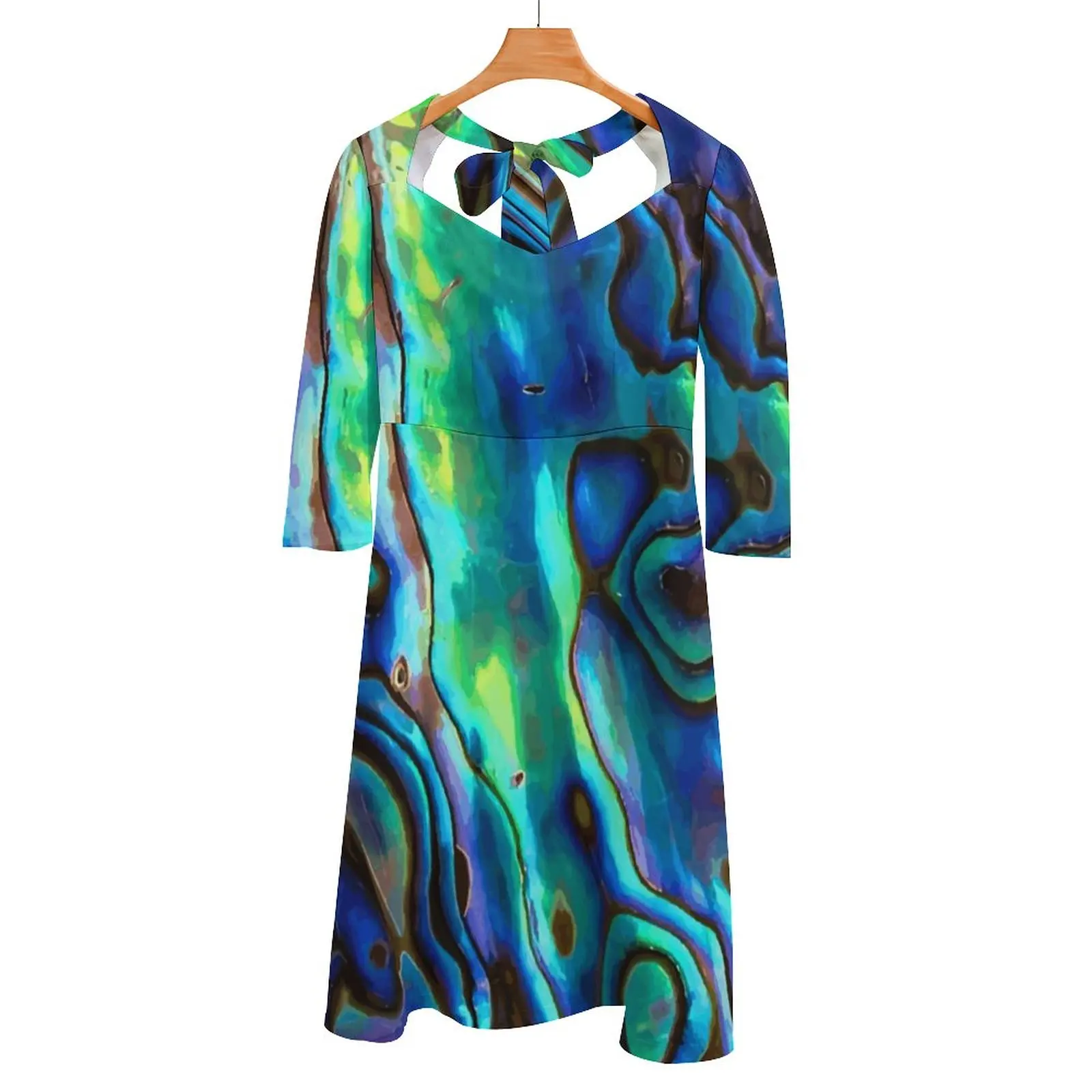 New-Zealand-Paua-Shell-Kiwi-Design-Kiwiana-Maori-Square-Neck-Dress-Back ...