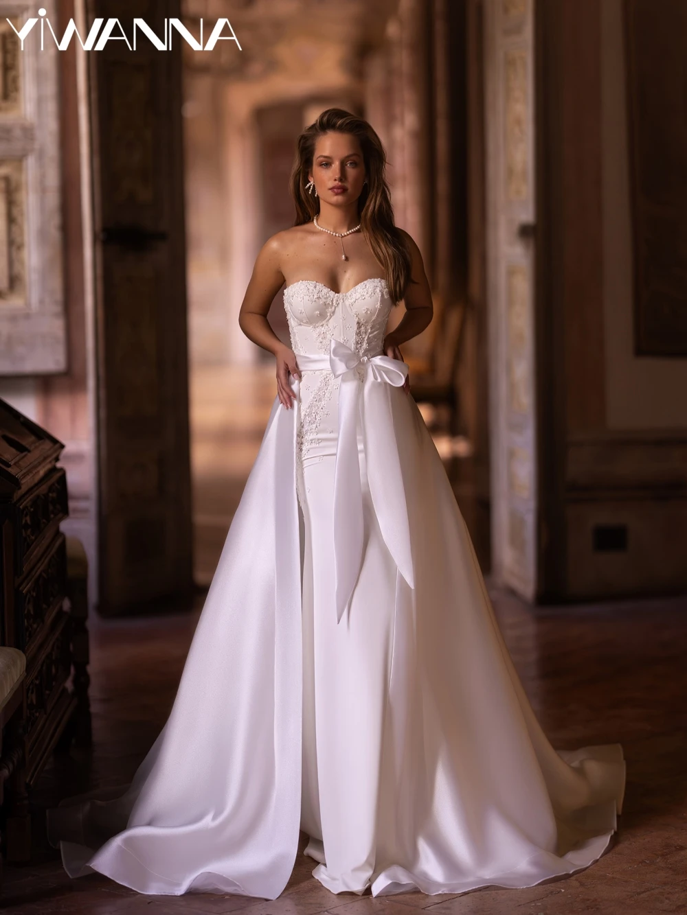 Detachable-Train-Sheath-Long-Bride-Robe-Sweetheart-Neck-Wedding-Dress ...