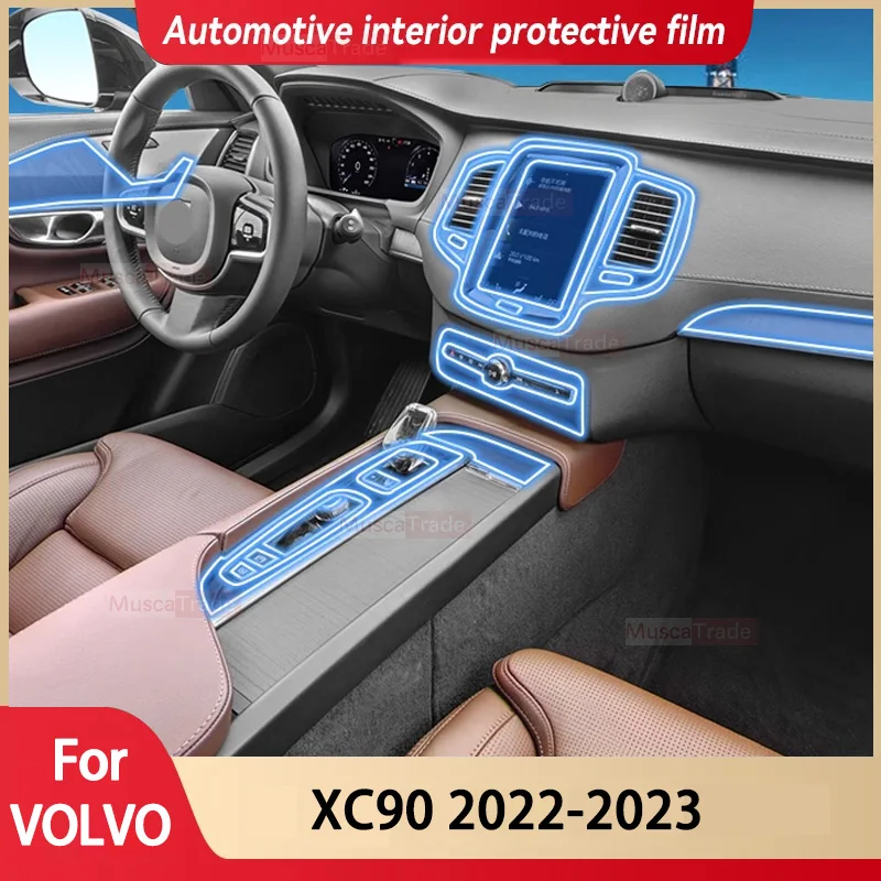 For-VOLVO-XC90-21-23-Car-Interior-Center-Console-Transparent-TPU ...