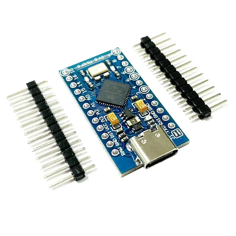 Pro-Micro-ATmega32U4-para-Arduino-TYPE-C-2-pinos-de-linha-Leonardo-Mini ...