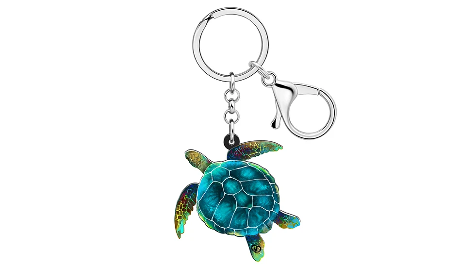 Cute Ocean Shell Sea Turtles Keychains - Turtle Awesome