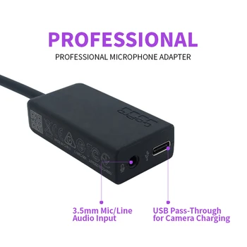 GoPro pro 3.5mm Mic Adapter HERO12 11 Multimedia for 10 9 8 7 6 5 Black ...