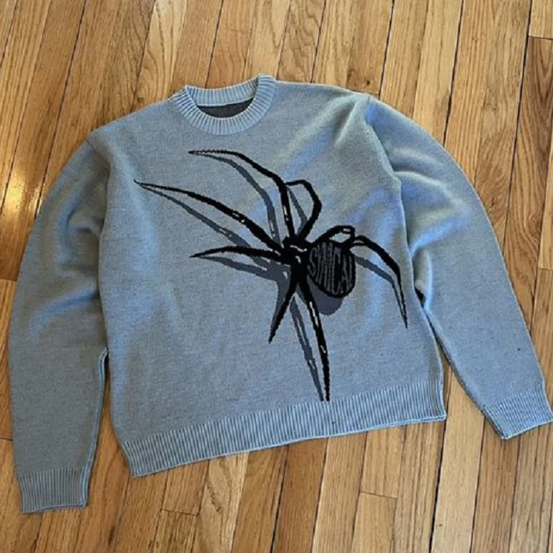 Sweater-Vintage-Spider-print-Knit-Sweaters-Fall-Winter-Pullover-Sweater ...