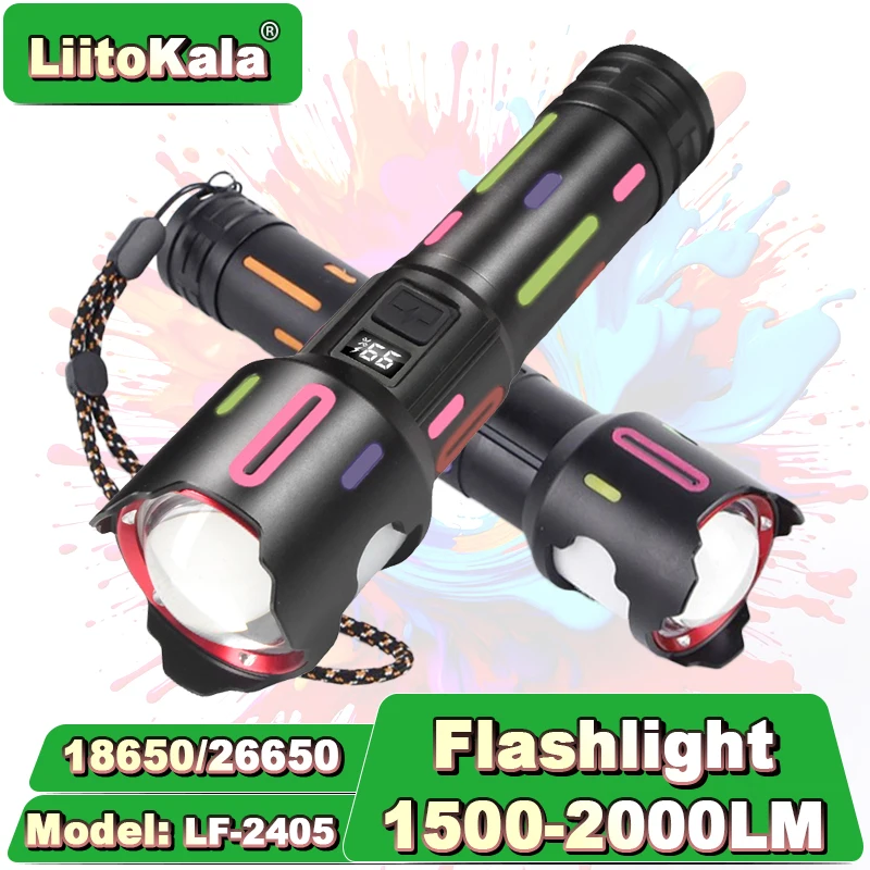 Rechargeable Fluorescent Flashlight 1900LM, Tactical LED with Type-C ...