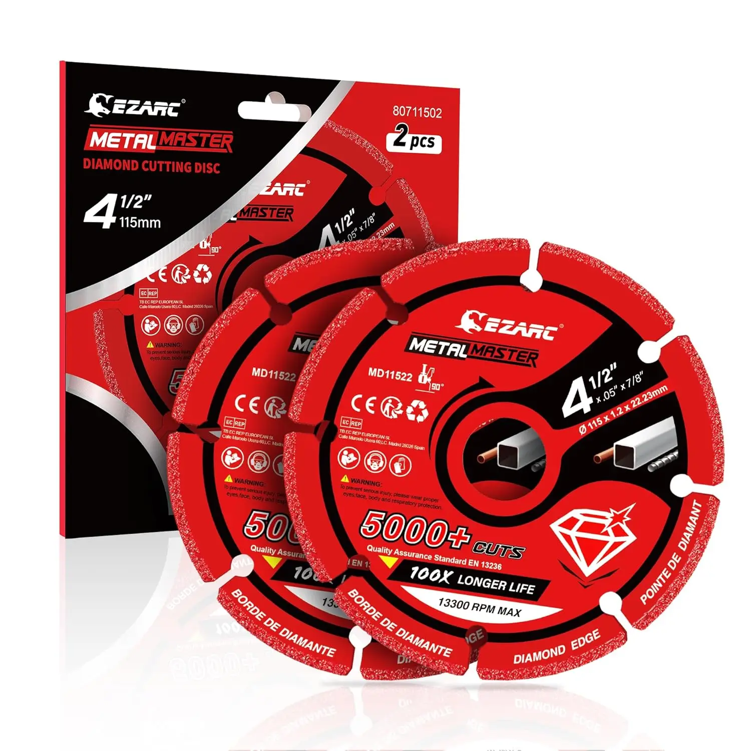 EZARC-4-1-2-Inch-Diamond-Cut-Off-Wheels-2-Pack-Angle-Grinder-Cutting ...