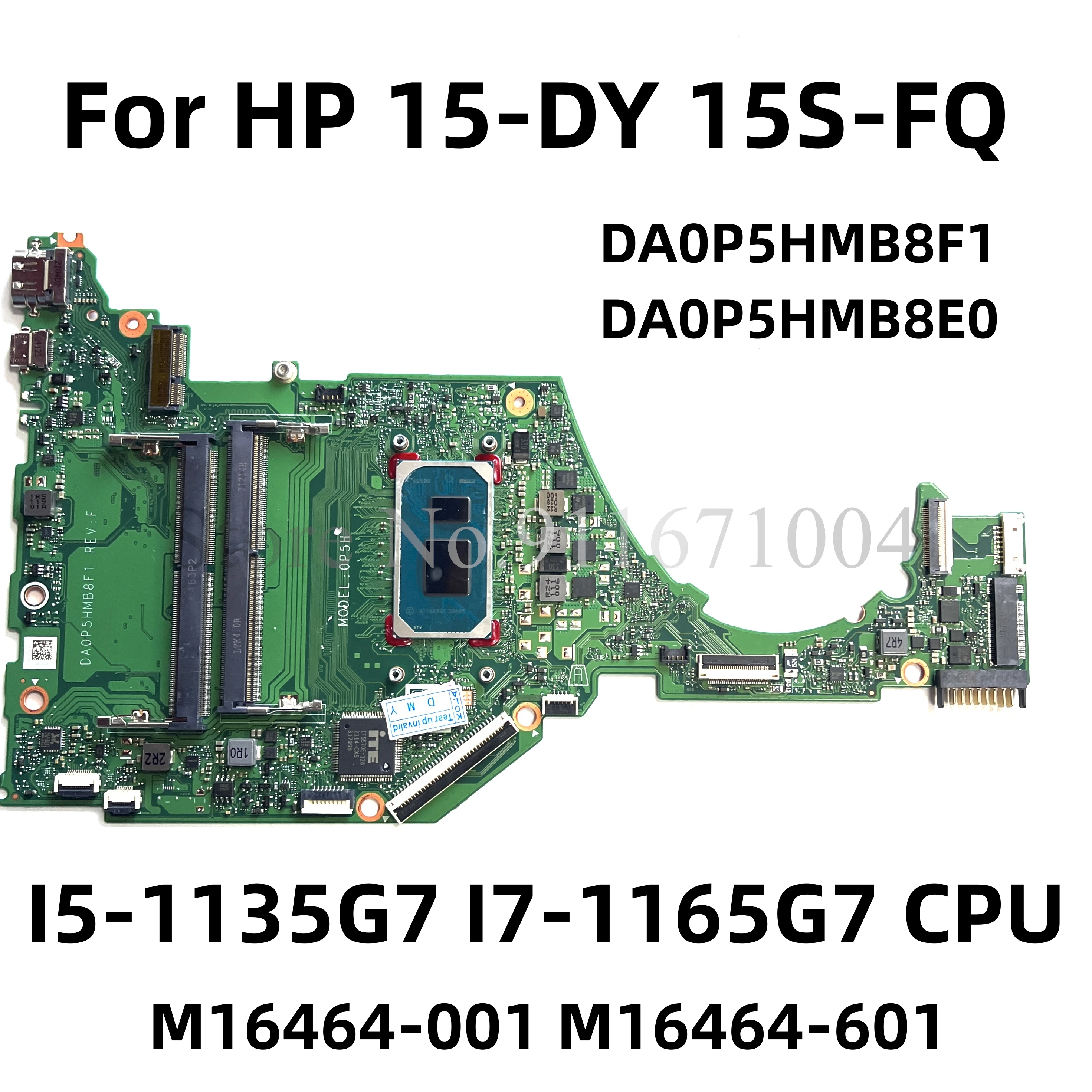 Placa base para ordenador portátil HP 15-DY 15T-DY 15S-FQ con I5/I7 11th CPU DDR4, DA0P5HMB8I0 ...