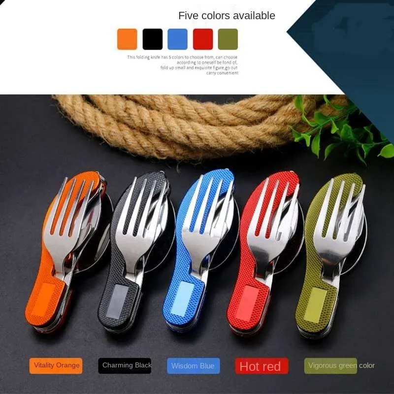 Tablespoon-Set-4-In-1-Foldable-Spoon-Knife-fork-bottle-opener-Stainless ...