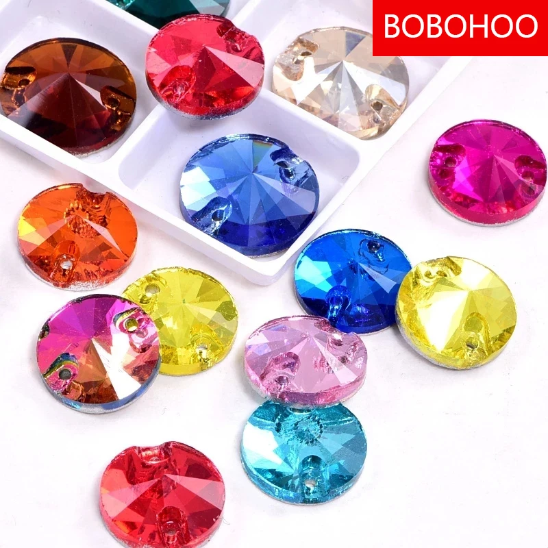 Round-Rivoli-Glass-Strass-Many-Color-Round-Sew-On-Rhinestone-Flatback ...
