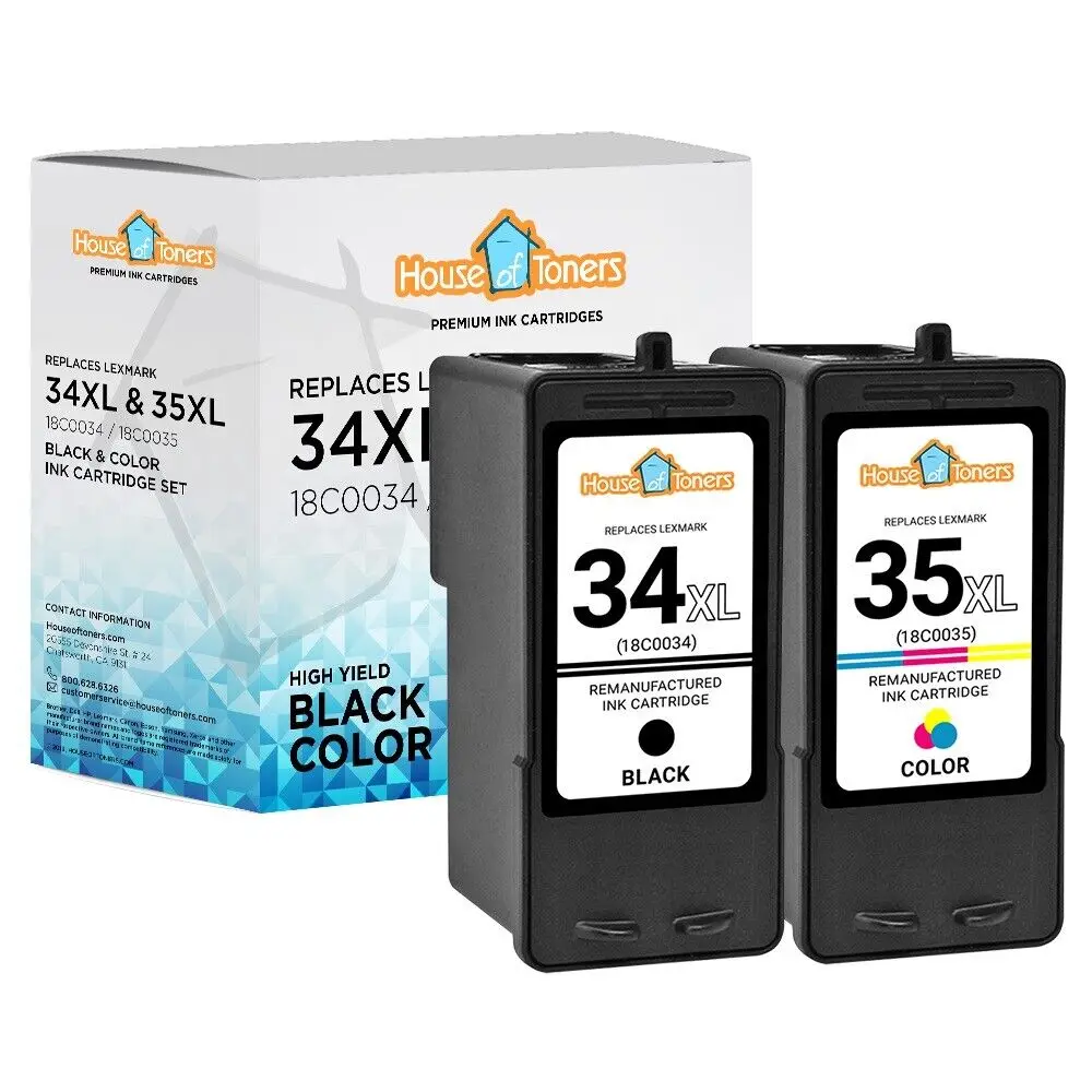 2pk-Lexmark-34-35-Ink-for-Lexmark-X2500-X2530-X2550-X3530-X3550-X4530 ...