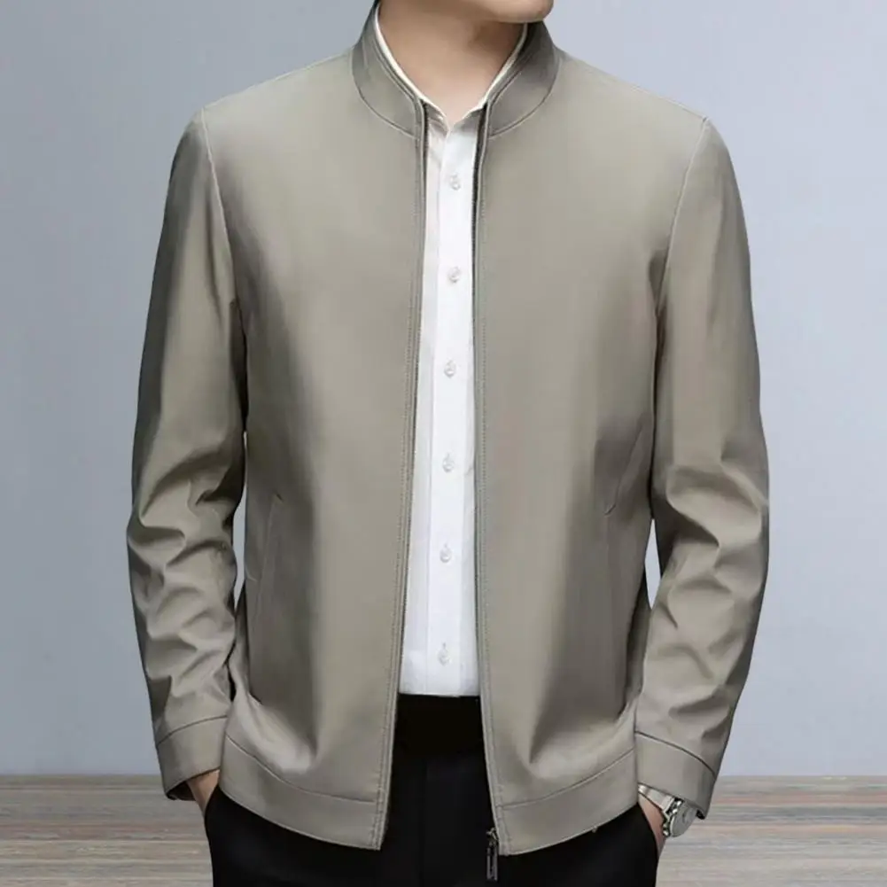 New Men's Jacket Turn-down Collar Men's Jacket Business Casual Solid ...