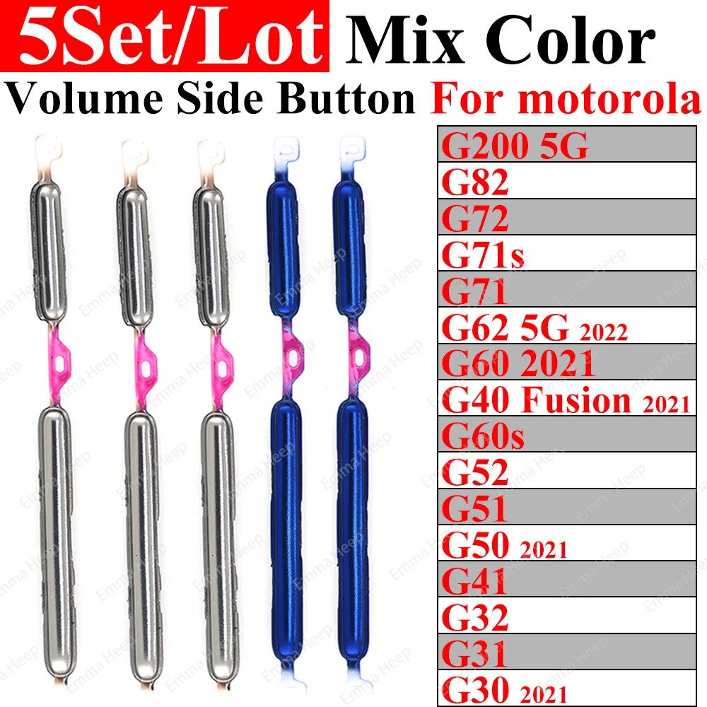 Volume Button Side Power Key For Motorola Moto G200 G82 G72 G71s G62 ...