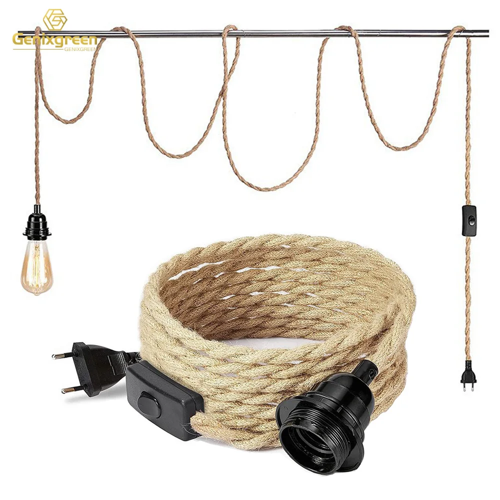 Genixgreen-diy-cabo-torcido-l-mpada-base-corda-fio-el-trico-2-n-cleo-2m ...