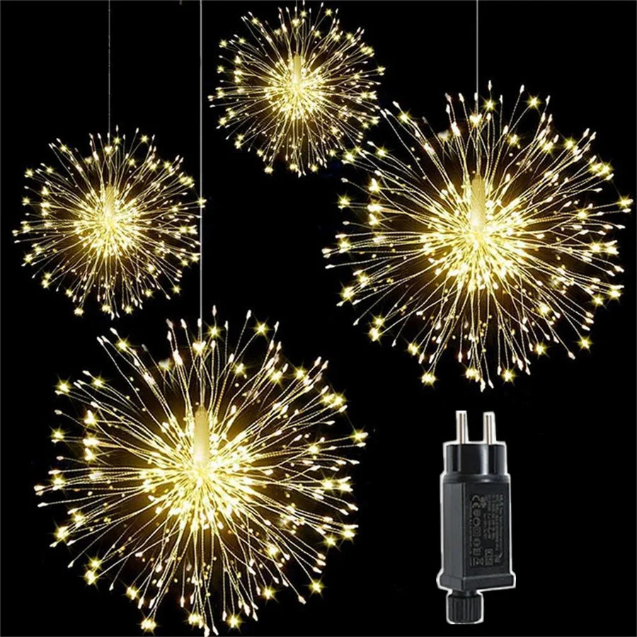 5/10PCS LED Exploding Star Garden String Lights Outdoor Garland ...