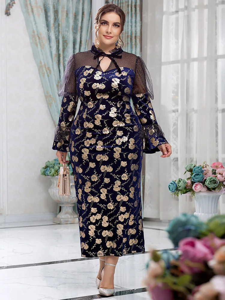 Toleen Women Plus Size Maxi Dresses 2022 Luxury Designer Chic Elegant