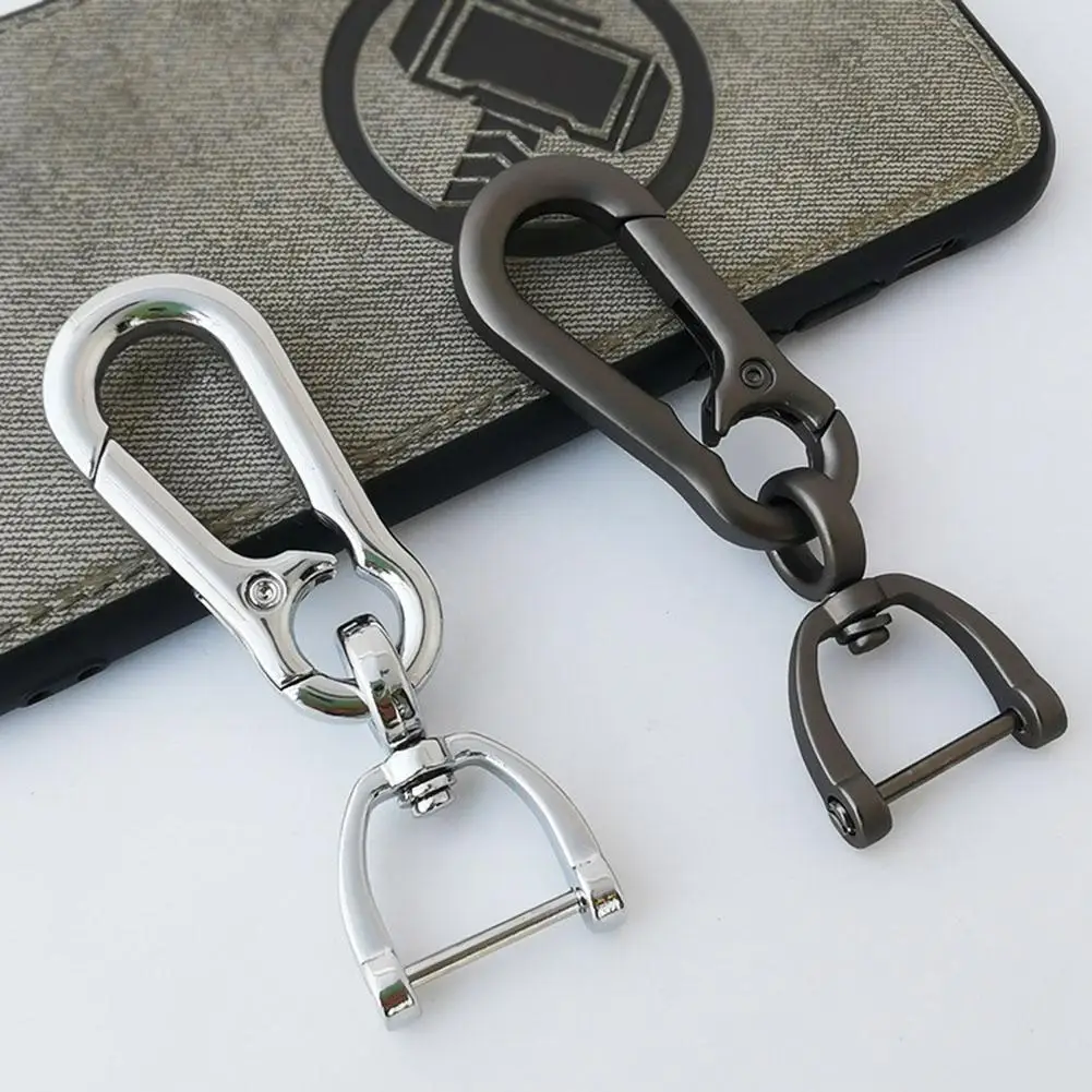 High-Grade-Metal-Car-KeyChain-360-Degree-D-Shape-Rotating-Horseshoe ...