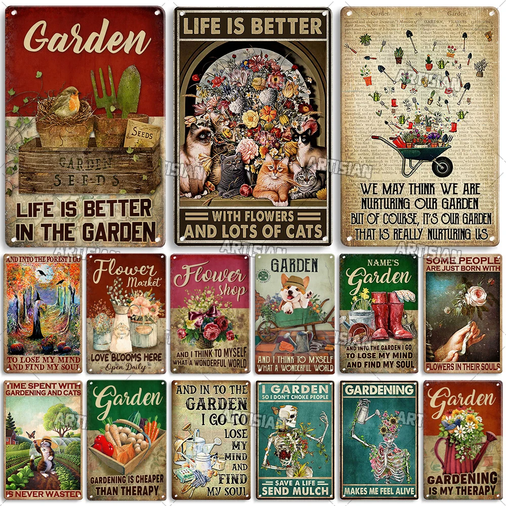 ARTISIAN-Nostalgic-Garden-Metal-Poster-Vintage-Decorative-Plate-Rusty ...