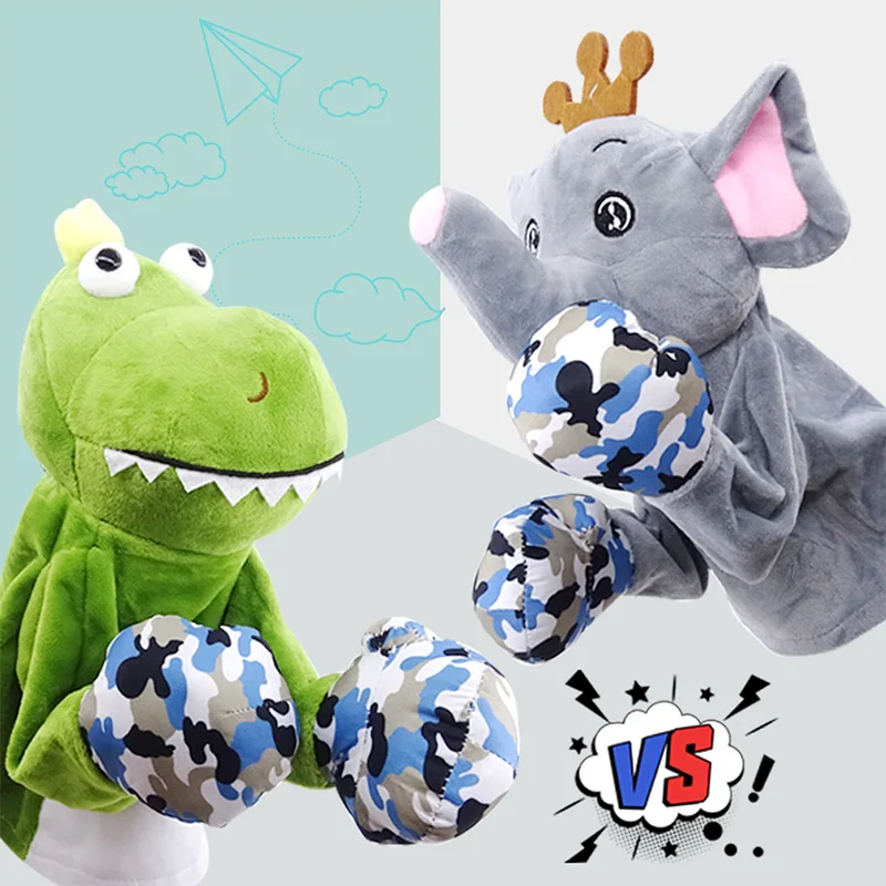 Children Boxing Doll Vocal Animal Hand Puppet Toys Animal Dinosaur ...