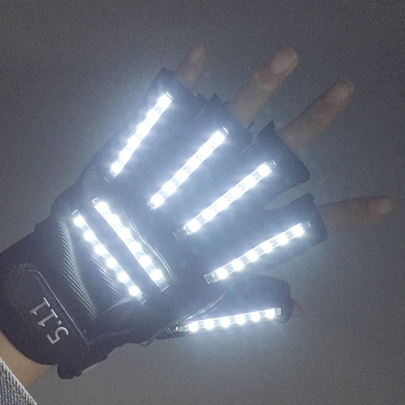 Cool Fashion LED Gloves Rave Dance Party Supplies Light up LED Gloves 6 ...