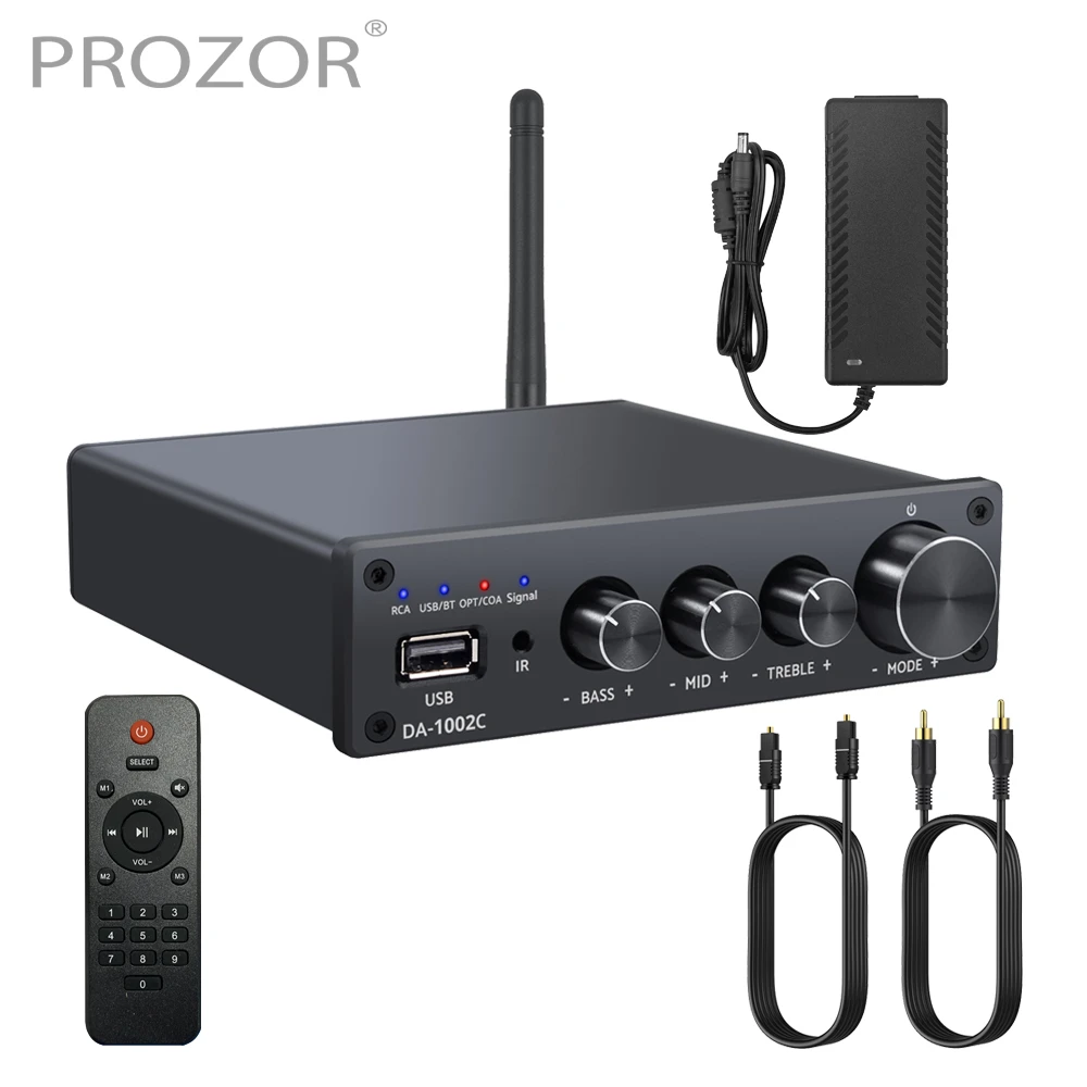 100W+100W Bluetooth-Compatible Audio Amplifier Hi-Fi Digital Power Amp ...