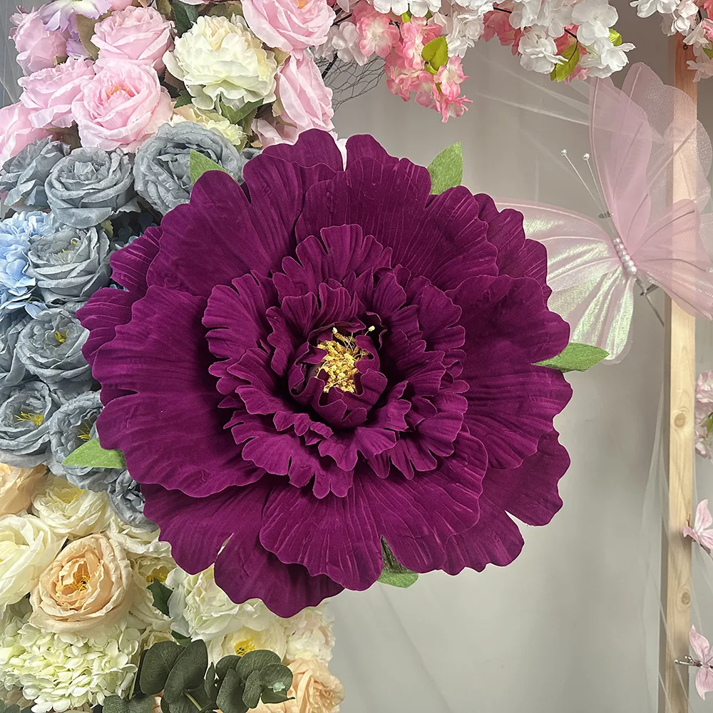 Solid Color Velvet Peony Ornaments for Grand Ceremony Stage Background ...