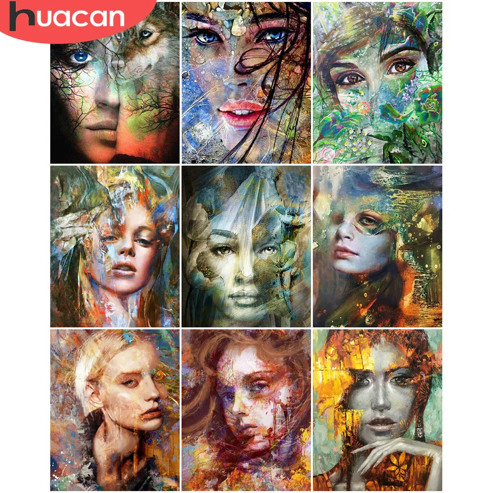 Paintings Numbers Canvas Children | Painting Number Portrait Woman ...