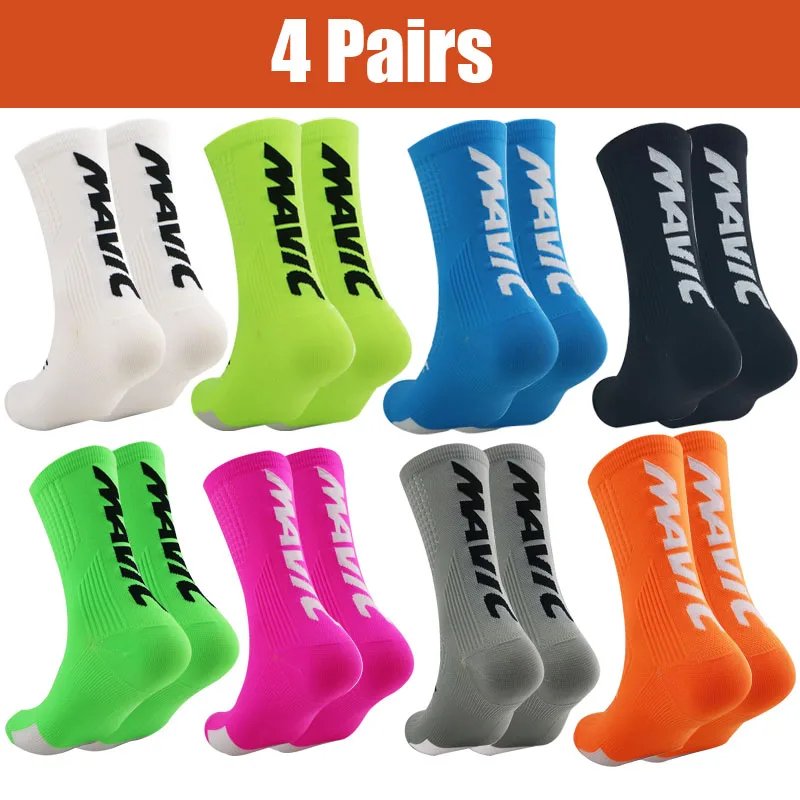 4-Pairs-Set-Cycling-Socks-Breathable-Sports-Socks-Women-Men-Running ...