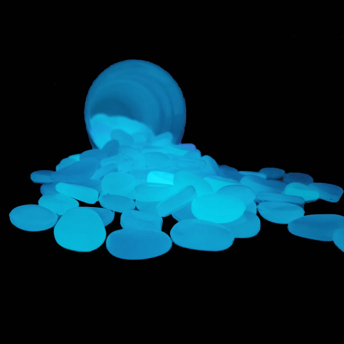 500PCS-Glowing-Rock-Cobble-Stones-Garden-Paving-Luminous-Landscape ...