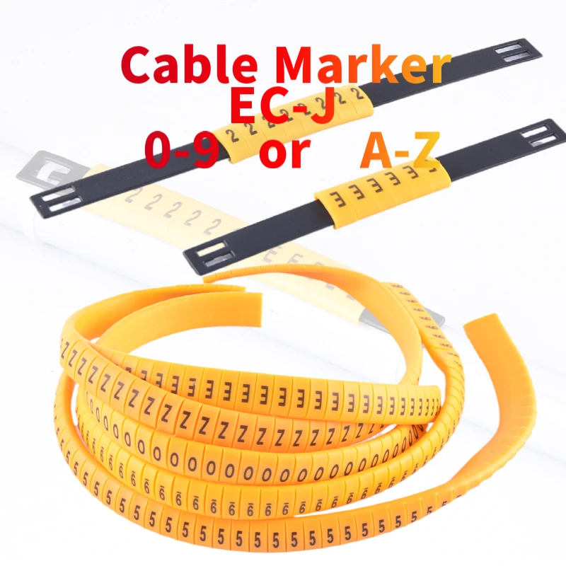 EC J Flat Number Tube Cable Wire Marker 0 to 9 For Cable Size A Z ...