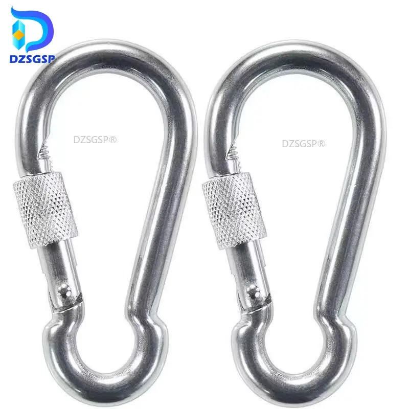 Spring Hook With Safety Screw Nut Stainless Steel 316 5mm*50mm Snap ...