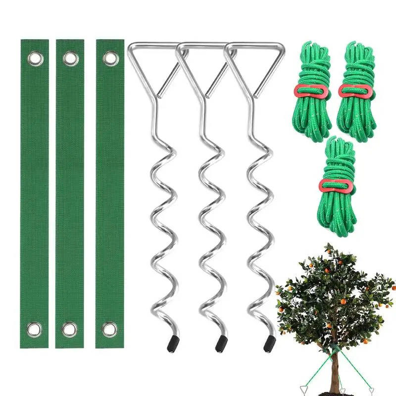 3Pcs-Tree-Stake-Kit-Support-for-Leaning-Tree-12inch-Young-Tree-Staking ...