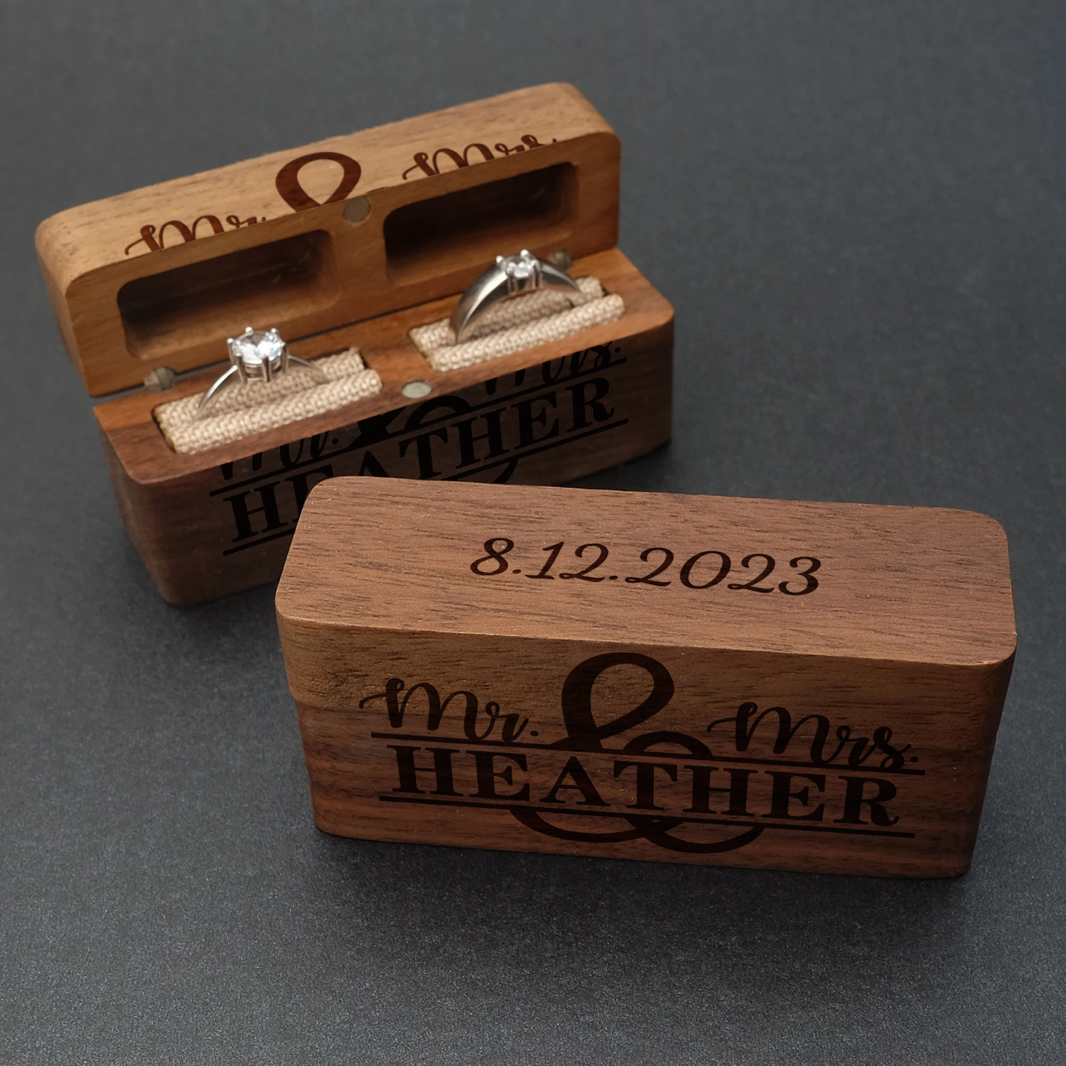 Personalized-Engraved-Walnut-Wood-Engagement-Ring-Box-Ring-Holder-for ...