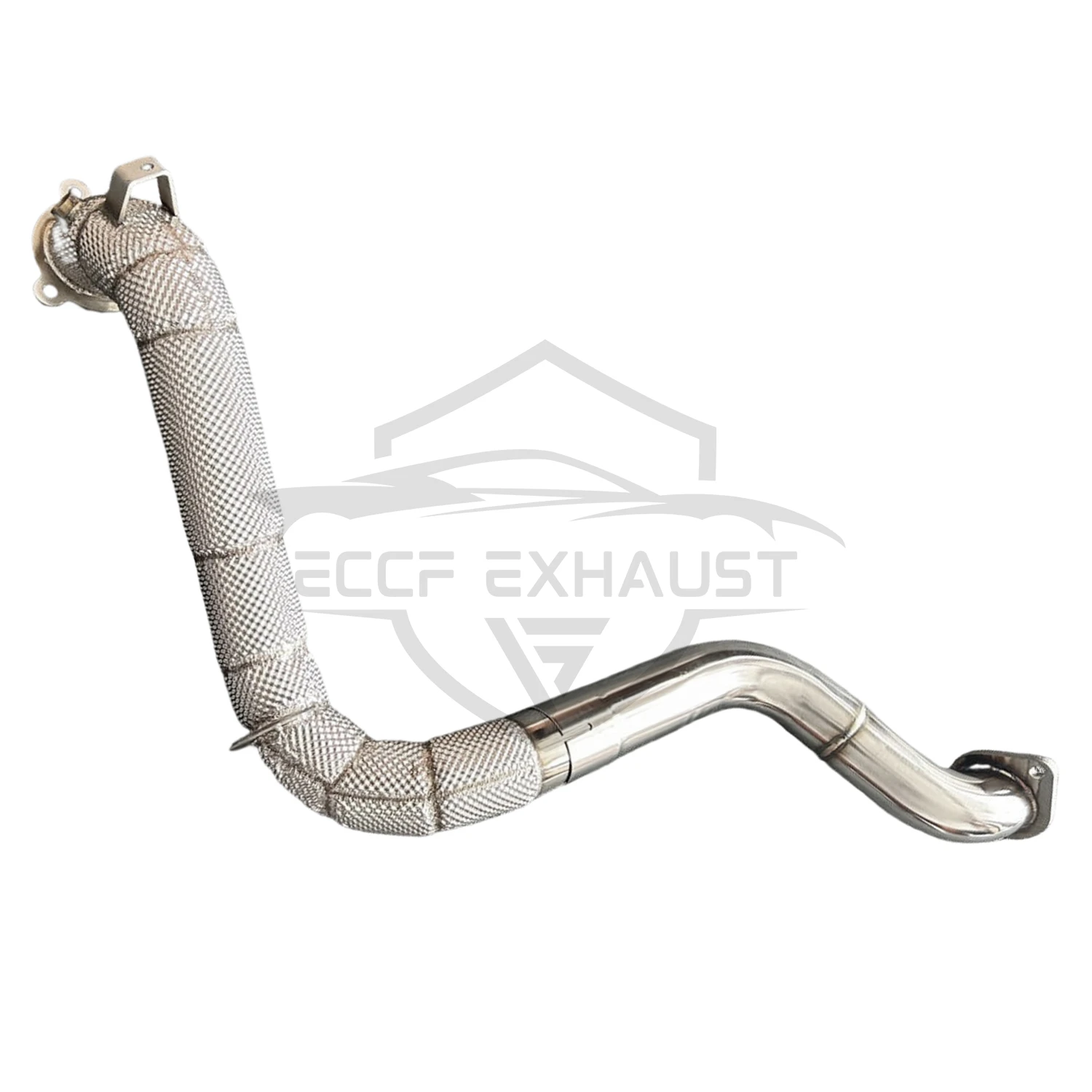 High Flow Stainless Steel Downpipe With Heat Shield For Mercedes A35 ...