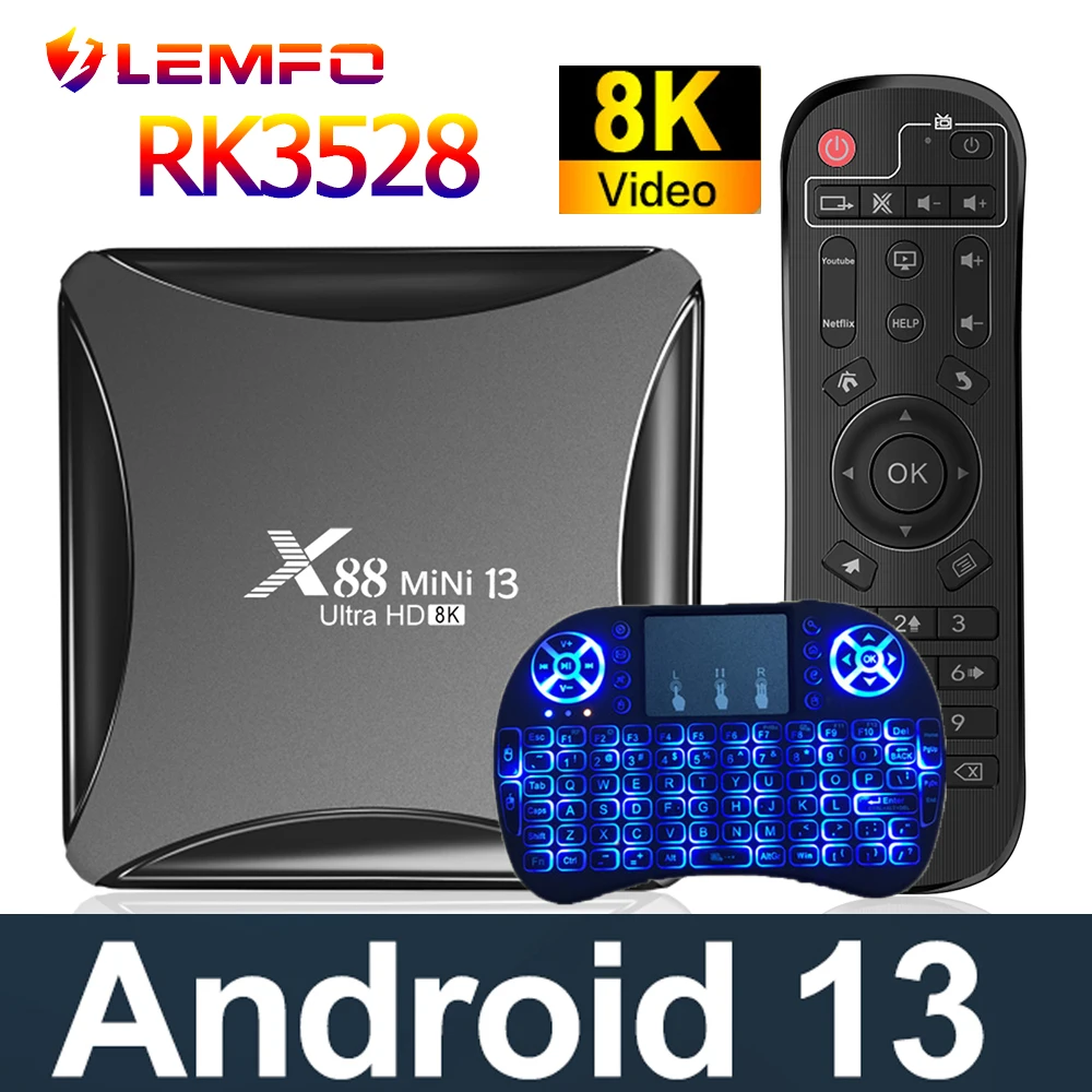 LEMFO-X88-Pro-MINI-13-Smart-TV-Box-Android-13-RK3528-Dual-Wifi-8K-4GB ...