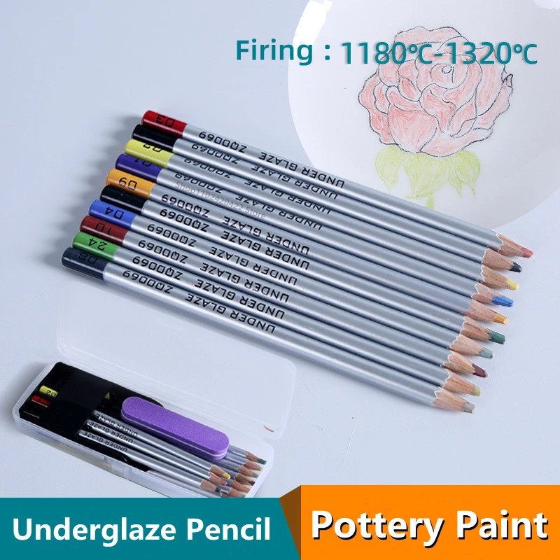 Pottery Underglaze Color Pencil 10 Colors Optional High Temperature ...