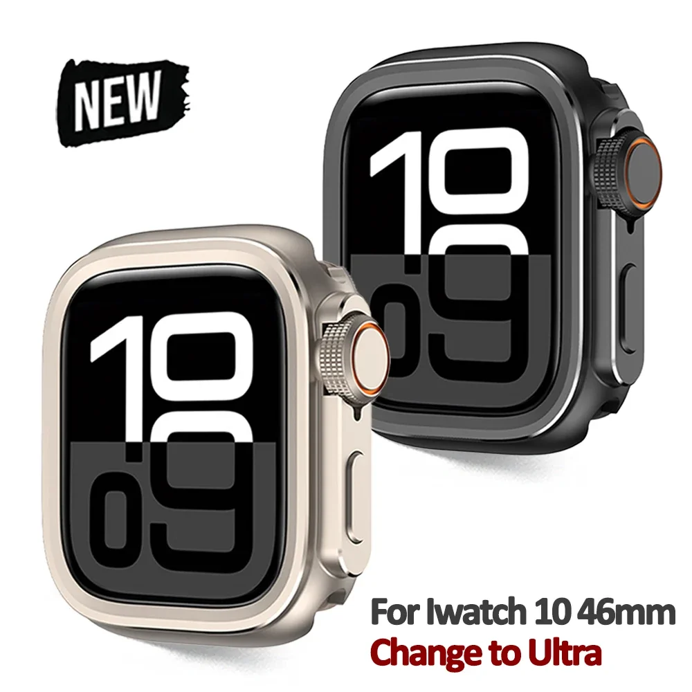 Titanium Color Bumper Case For Apple Watch Series 11 46mm Metal Screen ...