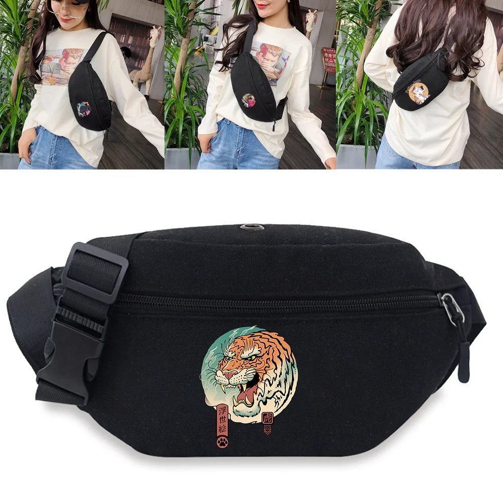 Women-s-Waist-Bag-Japan-Cat-Print-Ladies-Shoulder-Crossbody-Bags-for ...