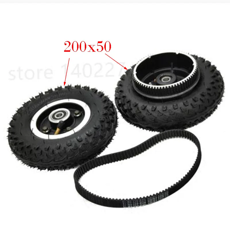 200x50-Rear-Wheel-Off-Road-Tire-and-Belt-Drive-Rim-for-Mini-Electric ...