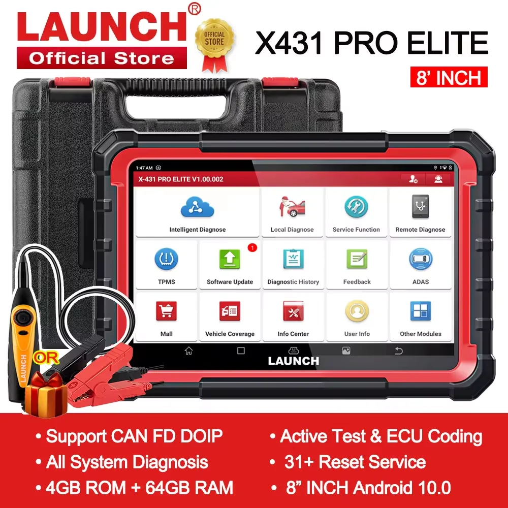 LAUNCH-X431-PRO-ELITE-8-inch-Car-Diagnostic-Tools-Auto-OBD-OBD2-Scanner ...