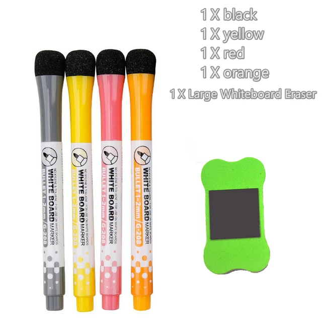 8 Colors Erasable Magnetic Whiteboard Marker Eraser Liquid Chalk ...