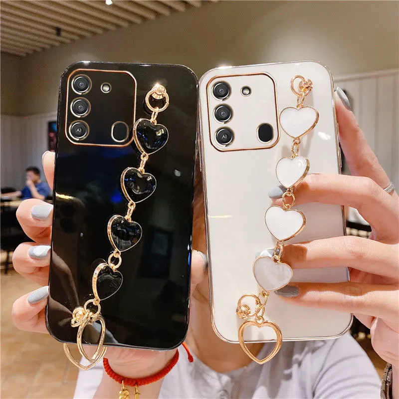 Luxury Plating Love Bracelet Anti-fall Case for Tecno Spark 8C Cases ...