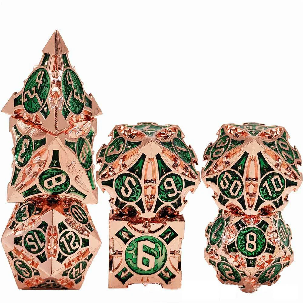 7Pcs Hot Metal Solid Polyhedral Dice Set Hot Party Table Games Dices Accessory For D&d DND D6 D8 ...