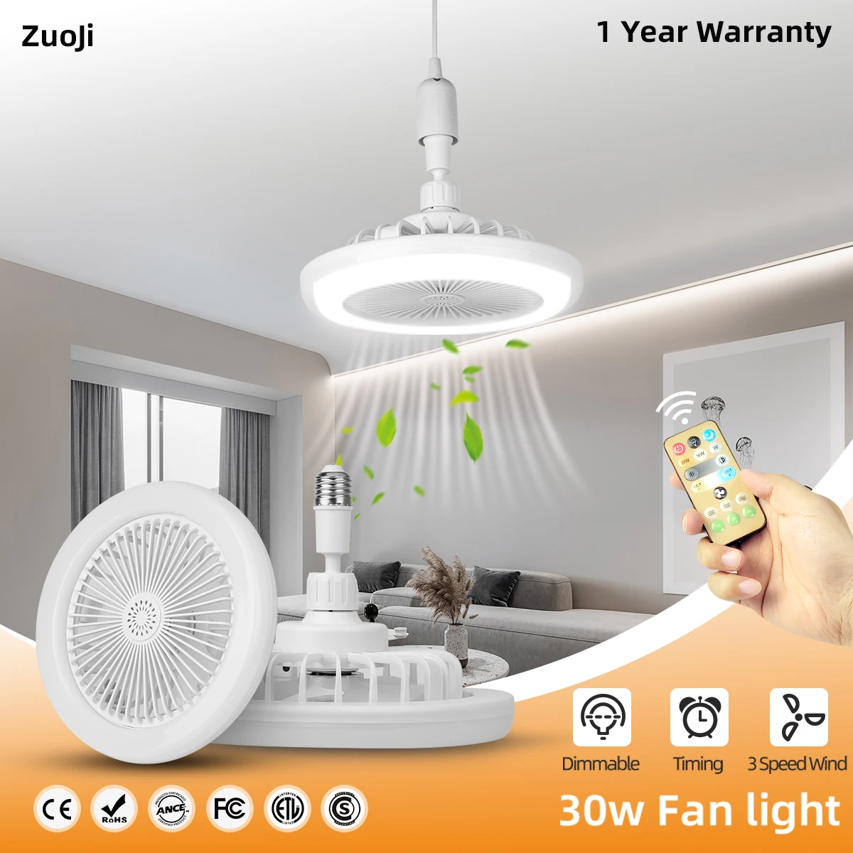 Led-Ceiling-Fan-With-Light-Ceiling-Light-With-Remote-Control-E27-30W ...