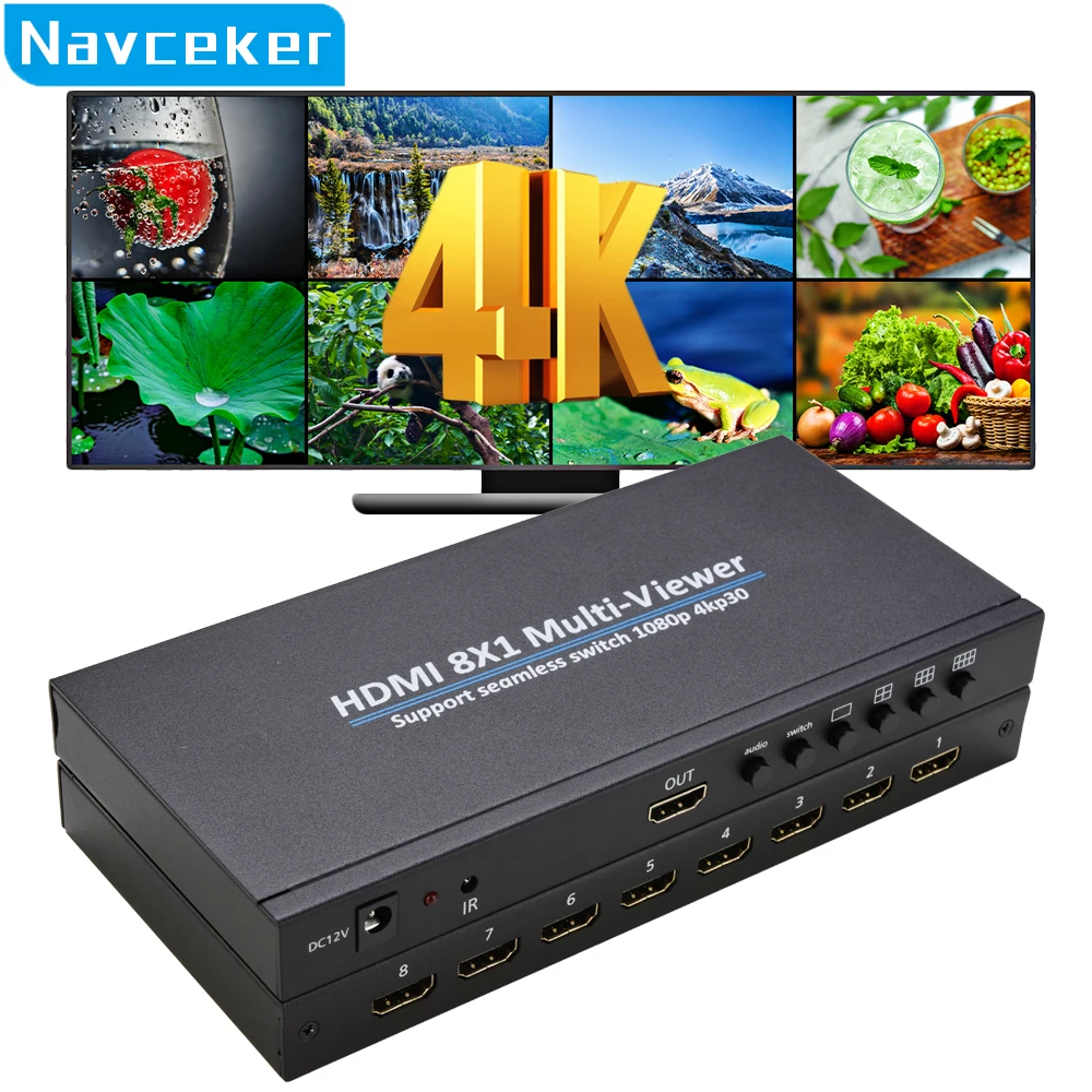 Navceker-multivisor-4K-compatible-con-HDMI-4-en-8-en-1-salida-1080P ...