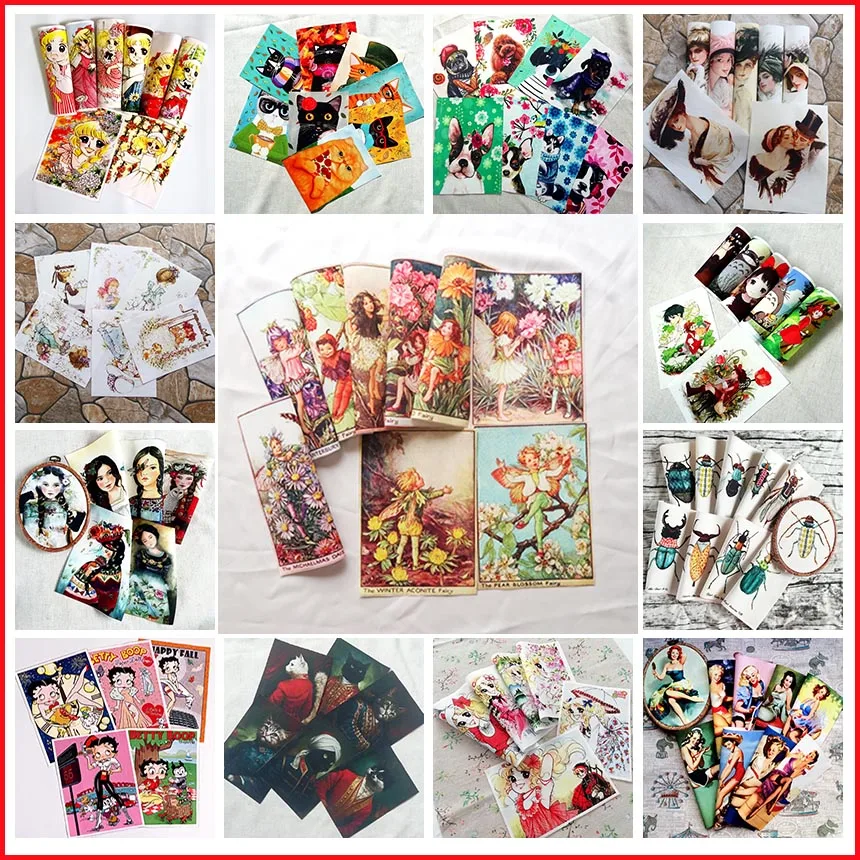 Dibujos-animados-tela-hecha-a-mano-DIY-lienzo-de-algod-n-pa-o-de ...