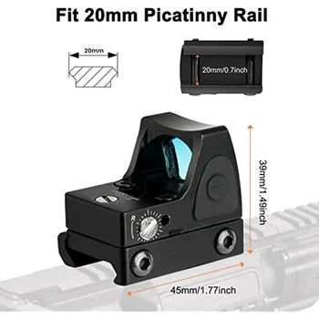Tactical Metal Trijicon RMR Red Dot Sight Adjustable Collimator Pistol ...