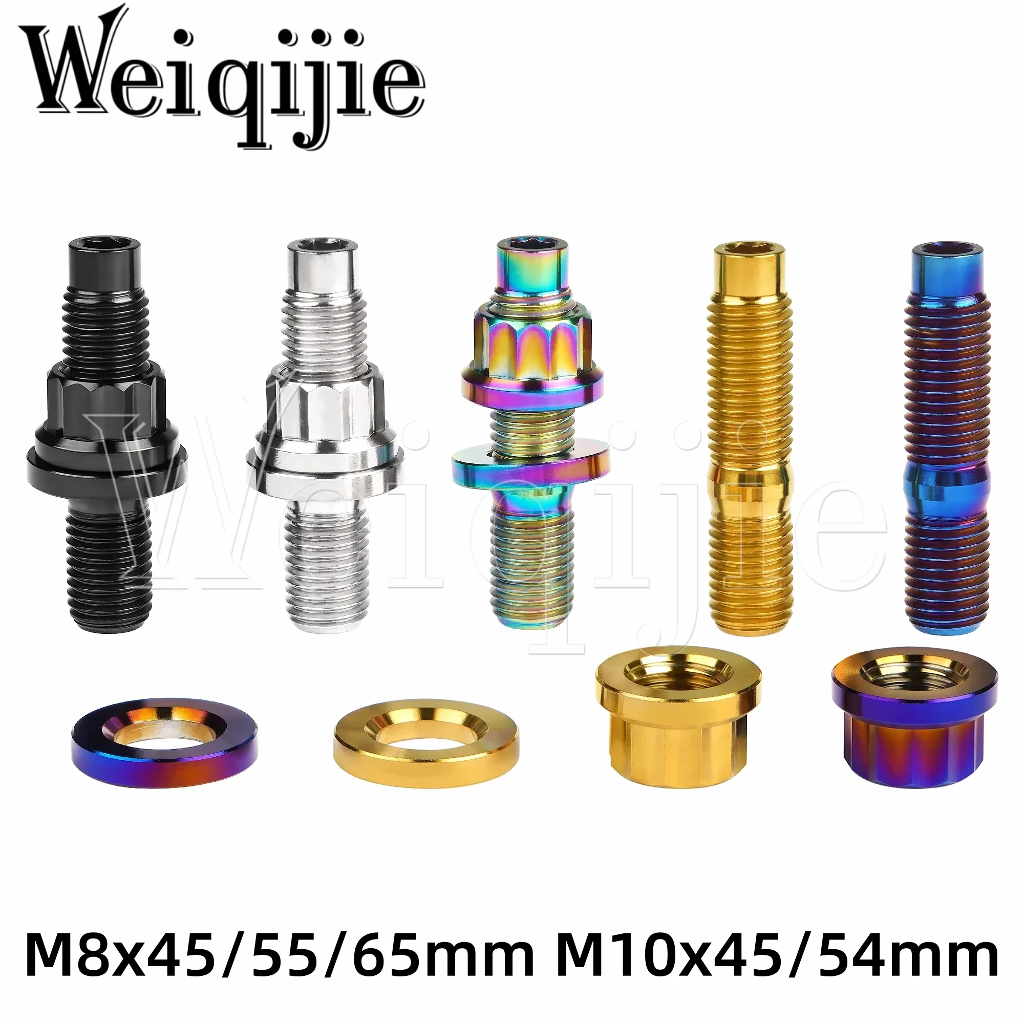 Weiqijie Titanium Bolt M8x45/55/65mm M10x45/54mm Alloy Automotive ...