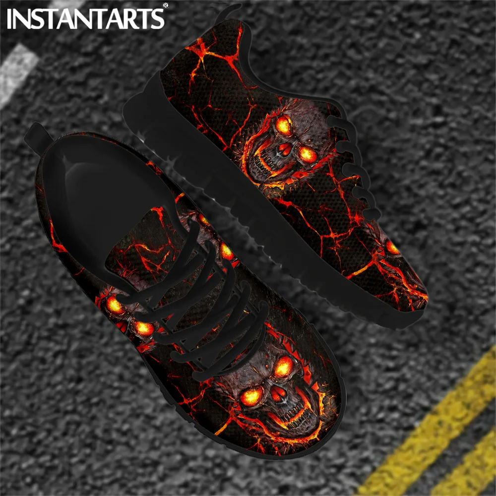 INSTANTARTS-Shoes-for-Women-Lava-Skull-3D-Print-Autumn-Breathable-Flats ...