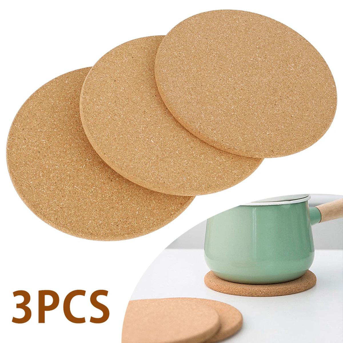 19cm-Cork-Pot-Pad-High-Temperature-Resistant-Coaster-Antiscald-Nonslip ...