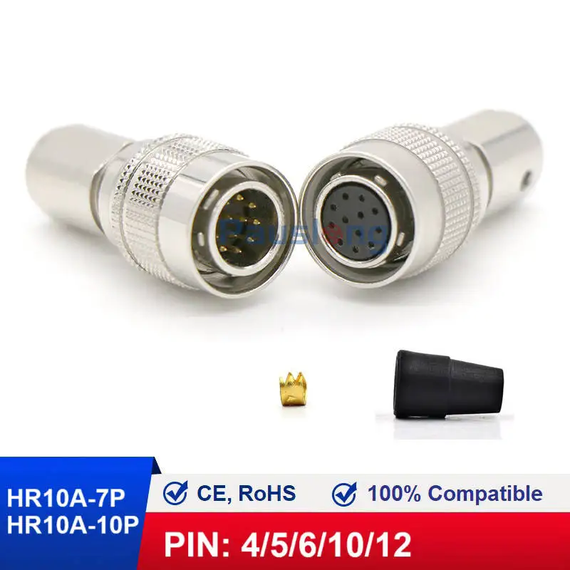 HR10A High Performance Miniature Male Female Circular Connectors 4 5 6 ...