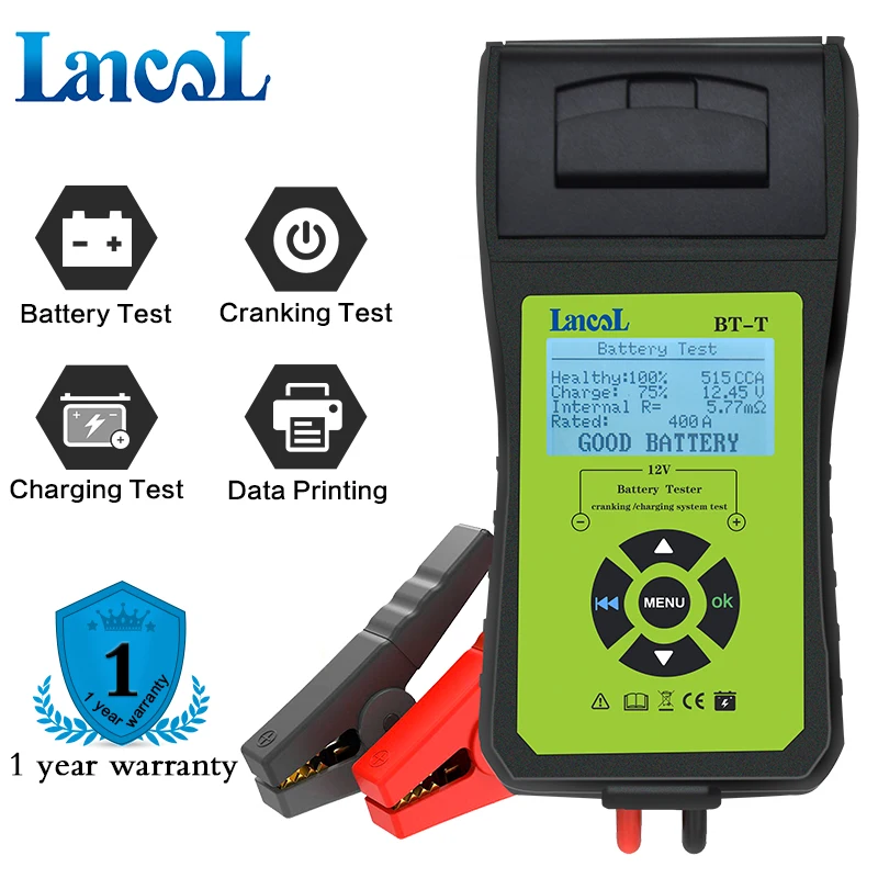 Lancol Bt-t Car Battery Tester Battery System Analyzer With Printer ...
